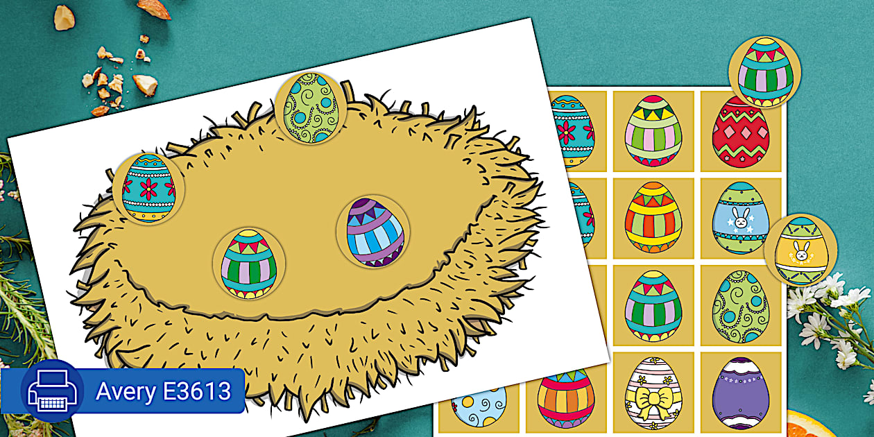 Easter Egg Nest - Sticker Activity (teacher made) - Twinkl