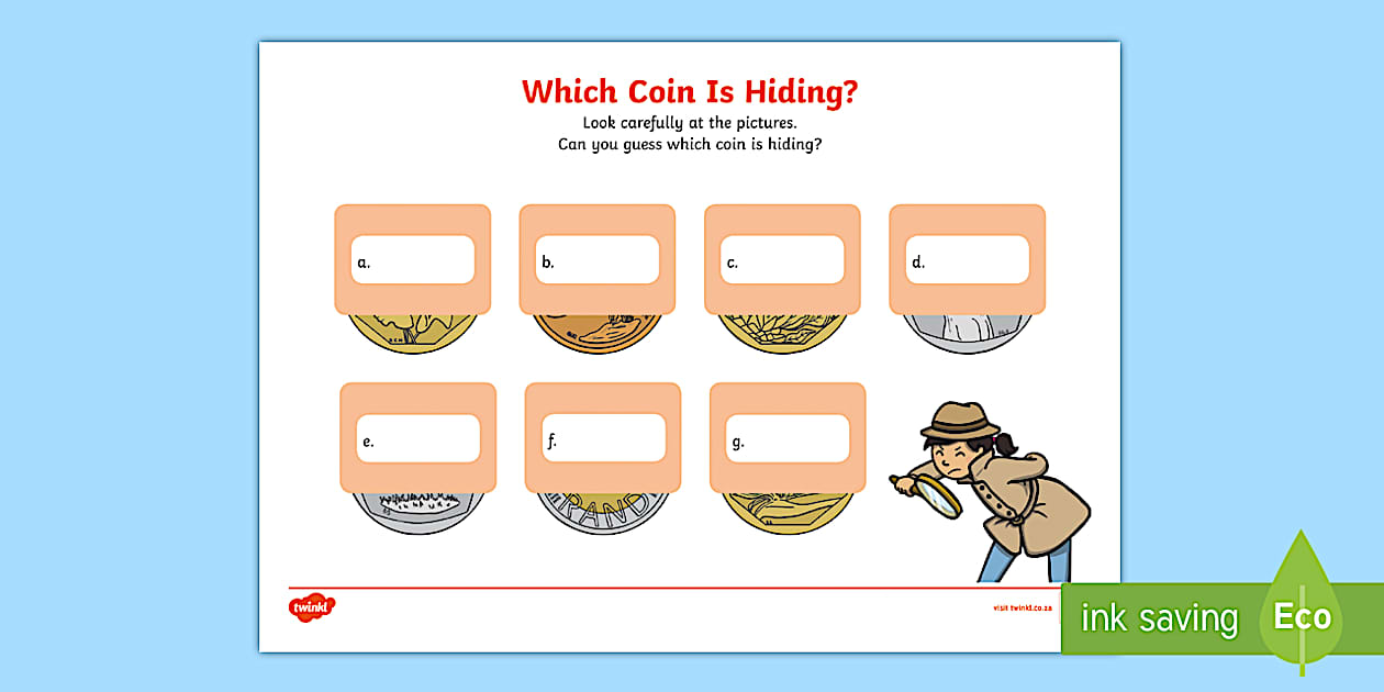 Which Coin Is Hiding? Worksheet / Worksheet (teacher made)