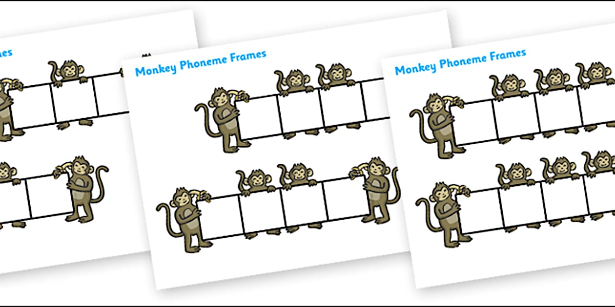 Monkey Phoneme Frames (teacher made) - Twinkl