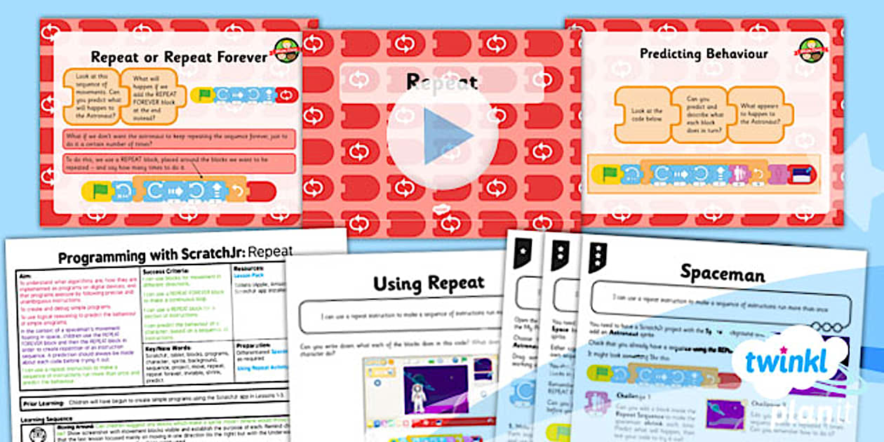 FREE! - Computing: Programming with ScratchJr: Repeat Year 1 Lesson Pack 4