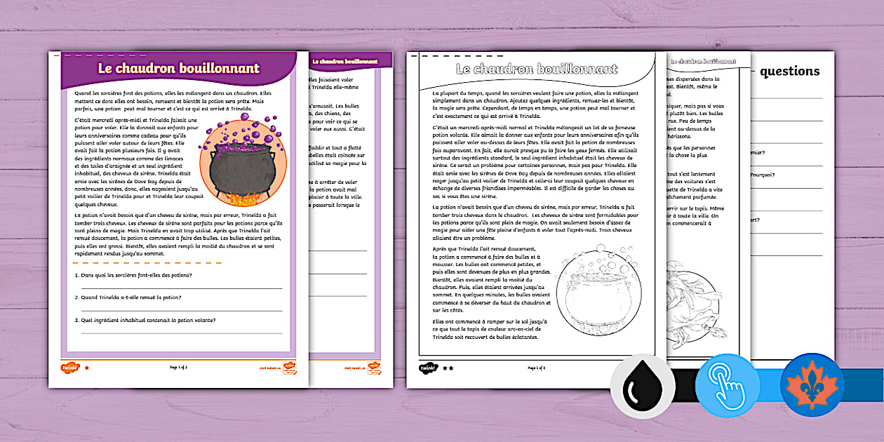 Halloween Differentiated Reading Comprehension French