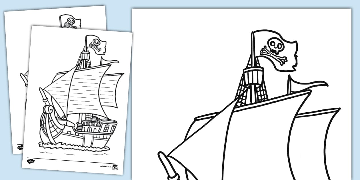 Pirate Ship Writing Template (teacher made) - Twinkl