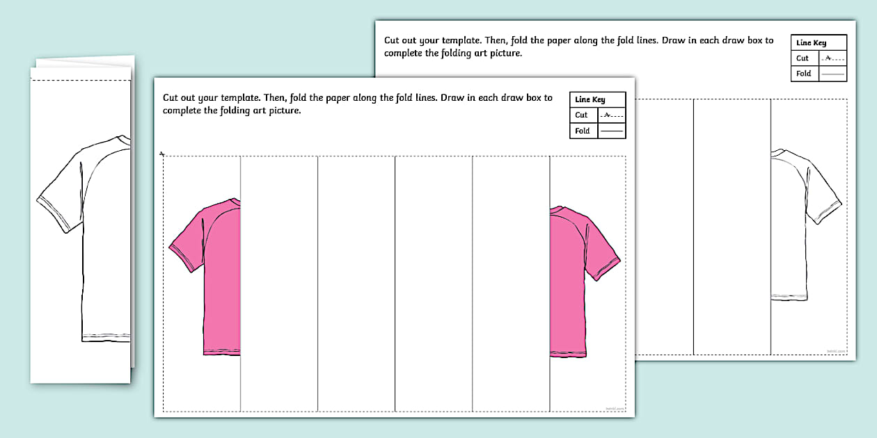 Pink Shirt Day Folding Art Template (Teacher-Made) - Twinkl
