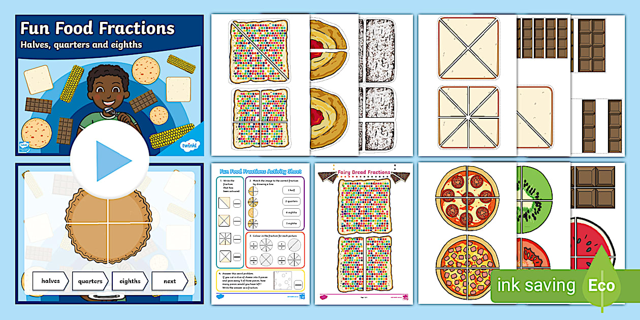 Fun Food Fractions Lesson Pack (teacher made) - Twinkl