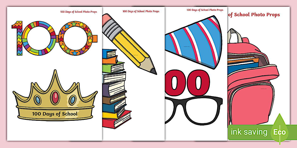 100 Days of School Photo Props (Teacher-Made) - Twinkl