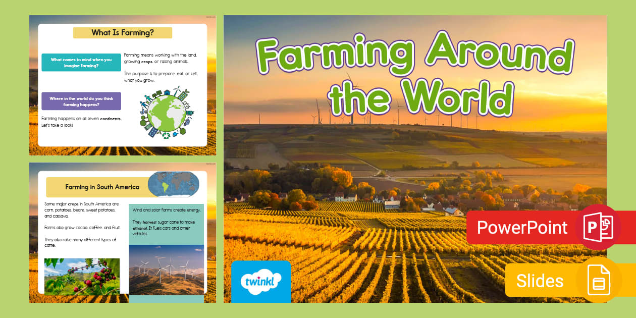 Farming Around the World Google Slides for K-2nd Grade