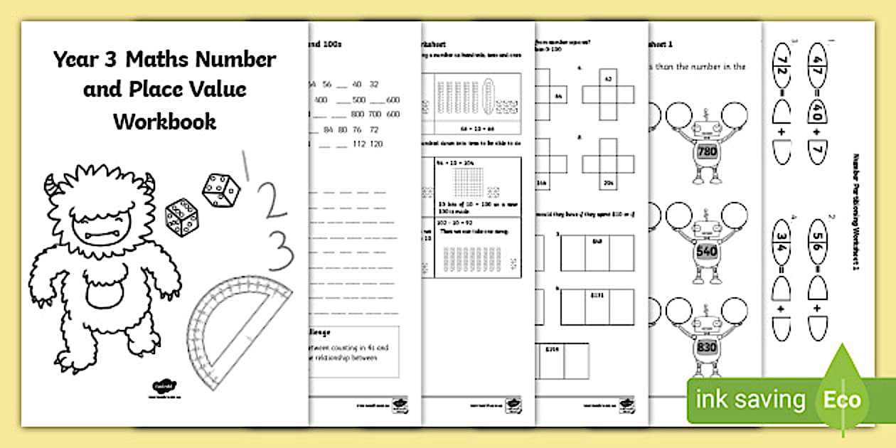 Year 3 Australian Maths Number Place Value Booklet - Twinkl