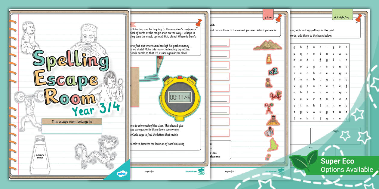 Year 3/4 Spelling Escape Room