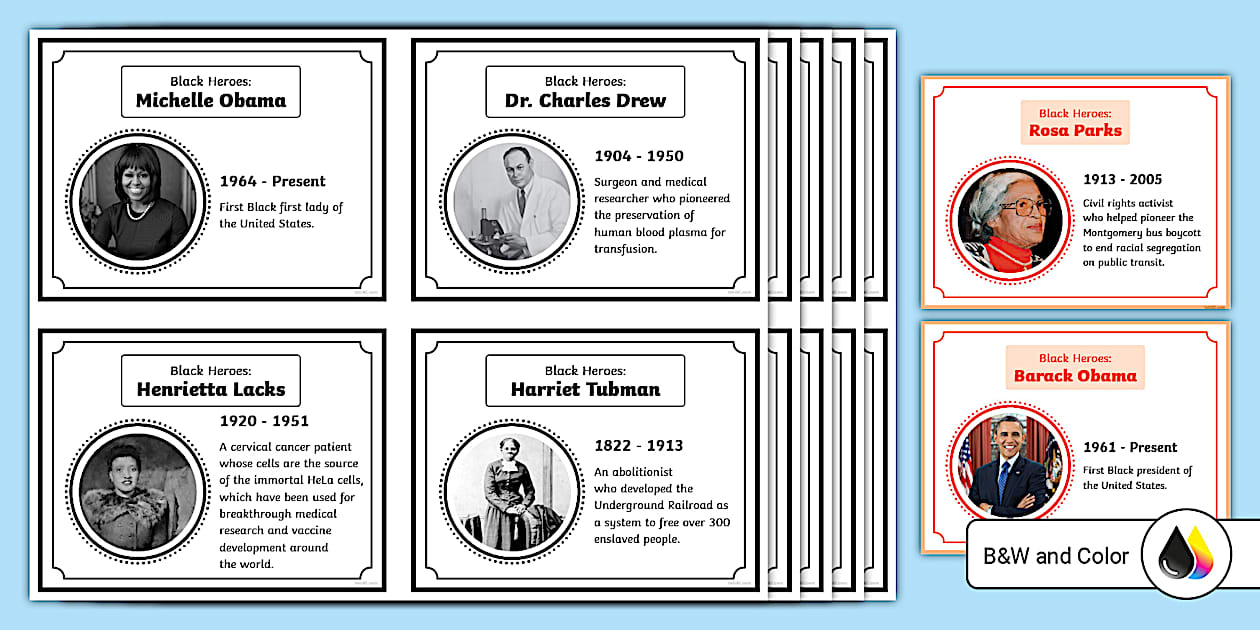 African American History Heroes Fact Cards | Twinkl USA