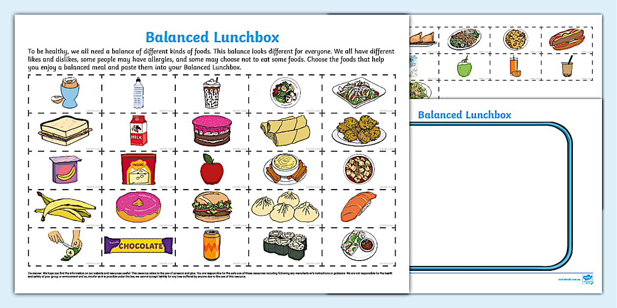 Balanced Lunchbox Cut-and-Paste Activity | Sometimes Food