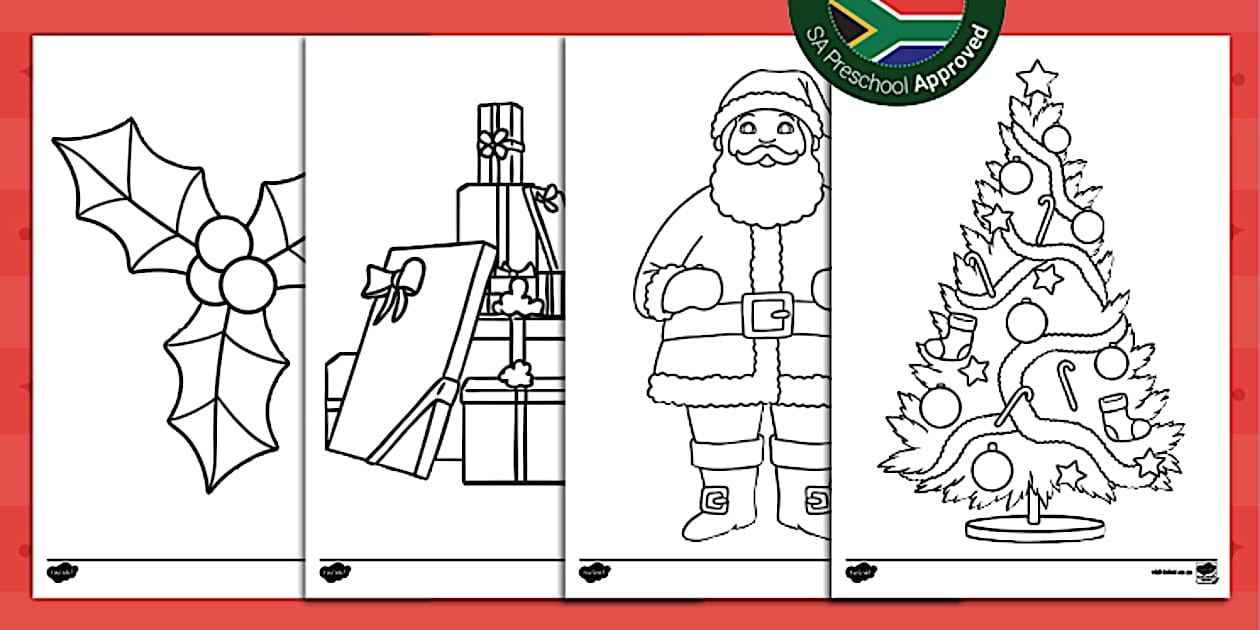 Preschool Christmas Pictures to Colour - Twinkl South Africa