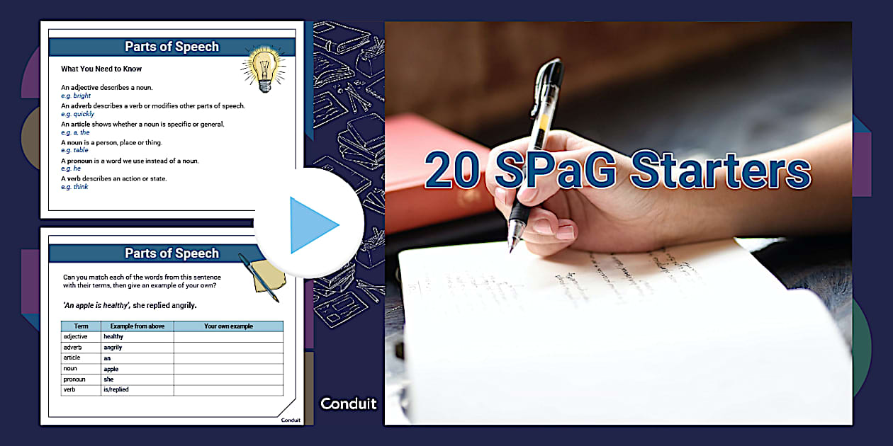 20 SPaG Starters PowerPoint (teacher made) - Twinkl