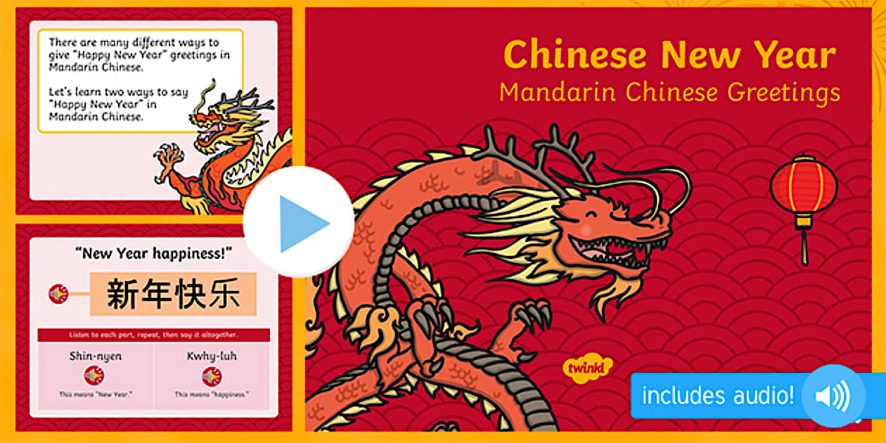 Chinese New Year Greetings in Mandarin PowerPoint