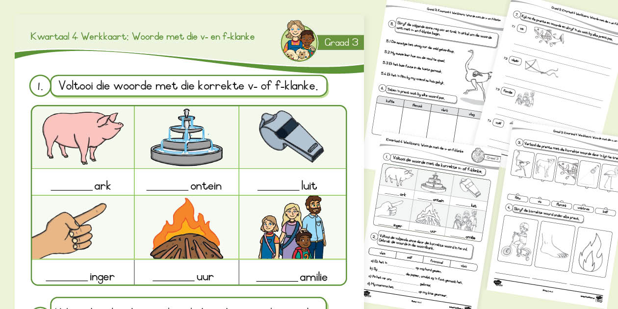 Graad 3 Klanke – Kwartaal 4 Werkkaart: v- en f-klanke