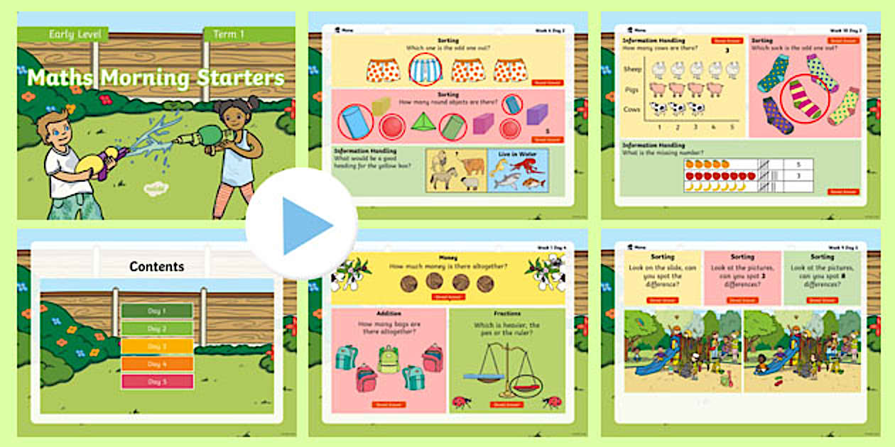 Maths Morning Starters Early Level: Term 1 PowerPoint Pack