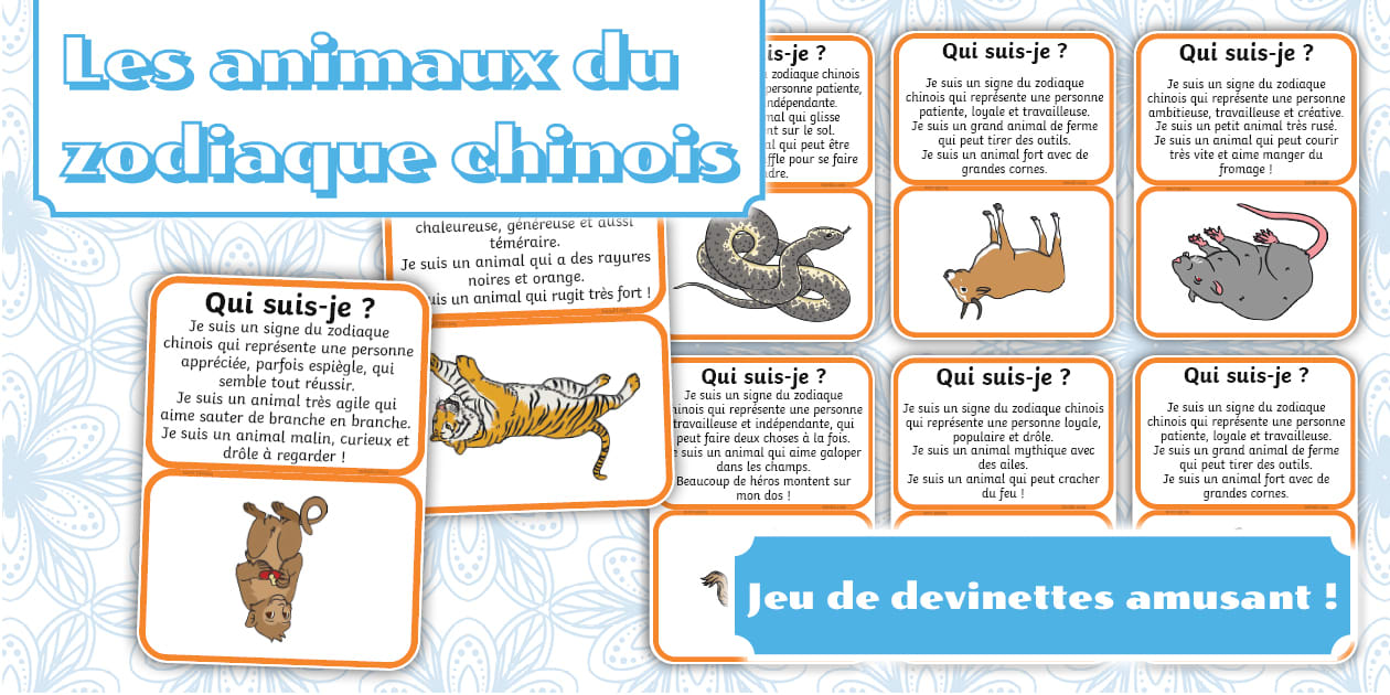 Qui suis‑je ? : Les animaux du zodiaque chinois