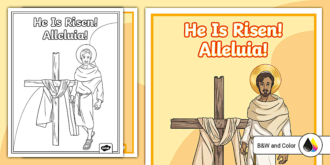 He Is Risen! Easter Poster (Teacher-Made) - Twinkl