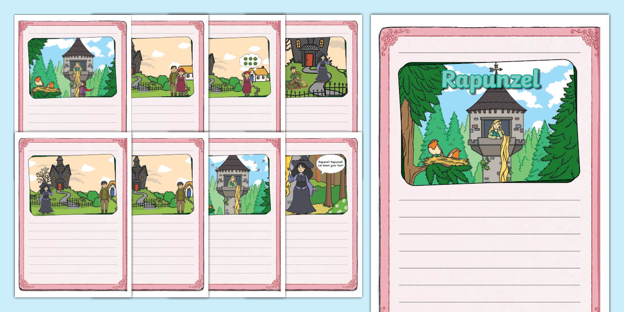 Rapunzel Story Writing Frames - Twinkl