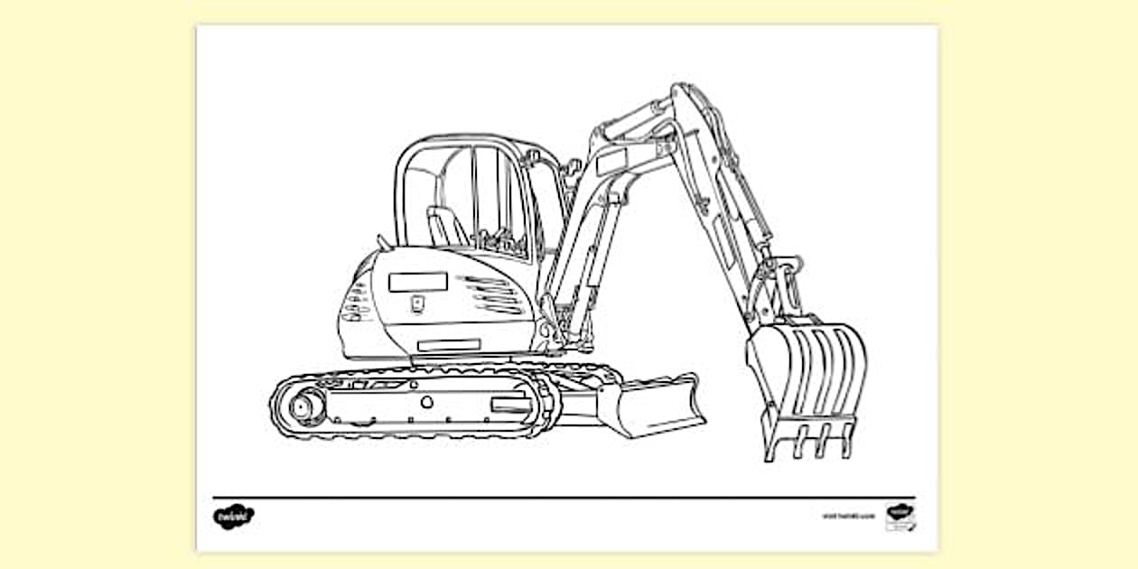 Digger Colouring Page | Colouring Sheets (teacher made)