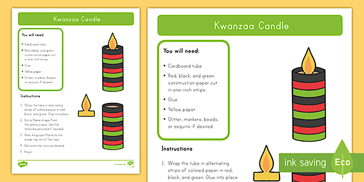 Kwanzaa Candle Craft for Kids | Twinkl USA (Teacher-Made)