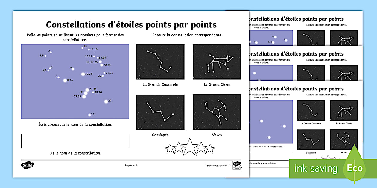 Fiche d'activités : Constellations points par points