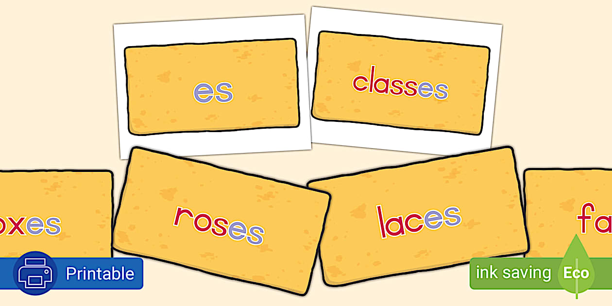 Grade 2 Phonics: es Word Wall Cards