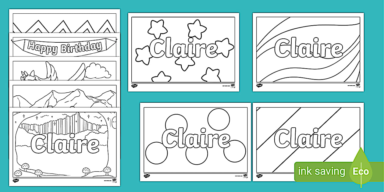 Claire Name Simple Colouring Activity for Kids: Download!