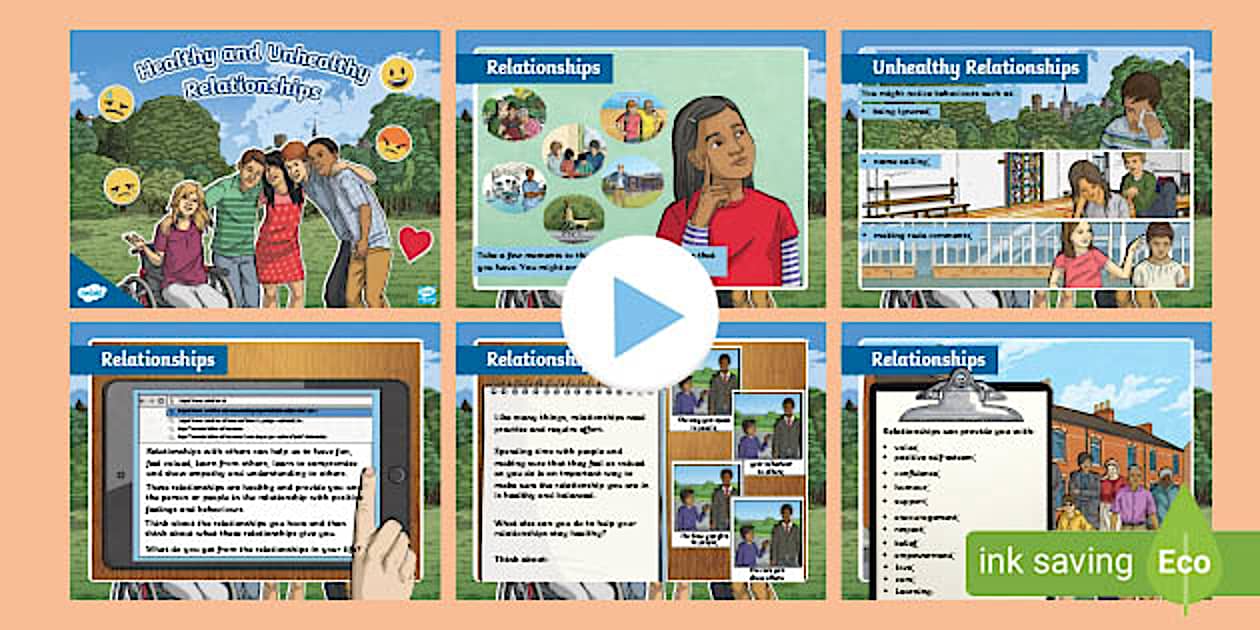 Healthy and Unhealthy Relationships Powerpoint - Twinkl