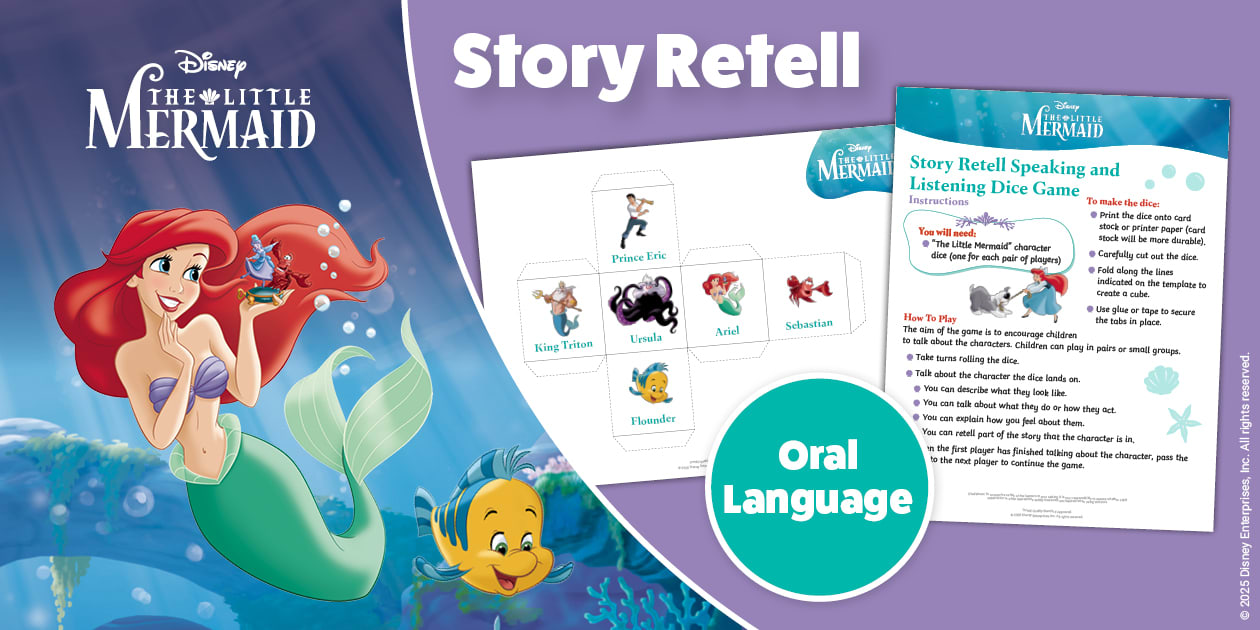 The Little Mermaid Story Retell Speaking and Listening Game