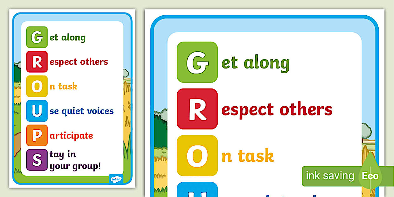 👉 Group Rules Poster (teacher made) - Twinkl