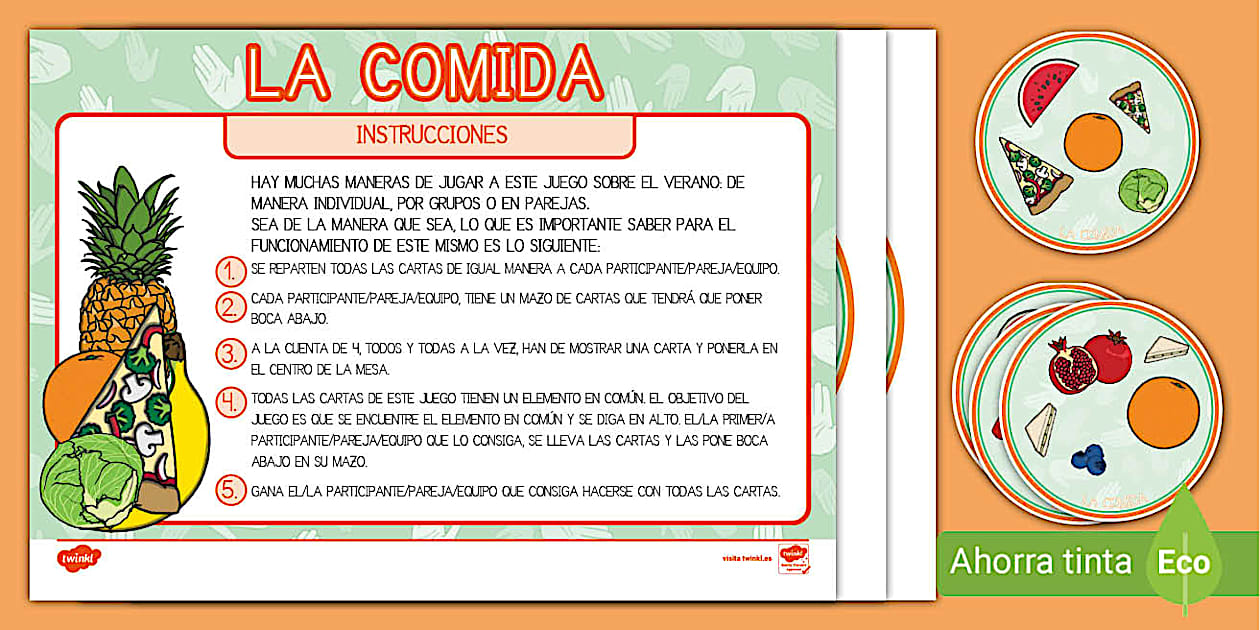 Juego: Busca el elemento repetido - Comida (Teacher-Made)