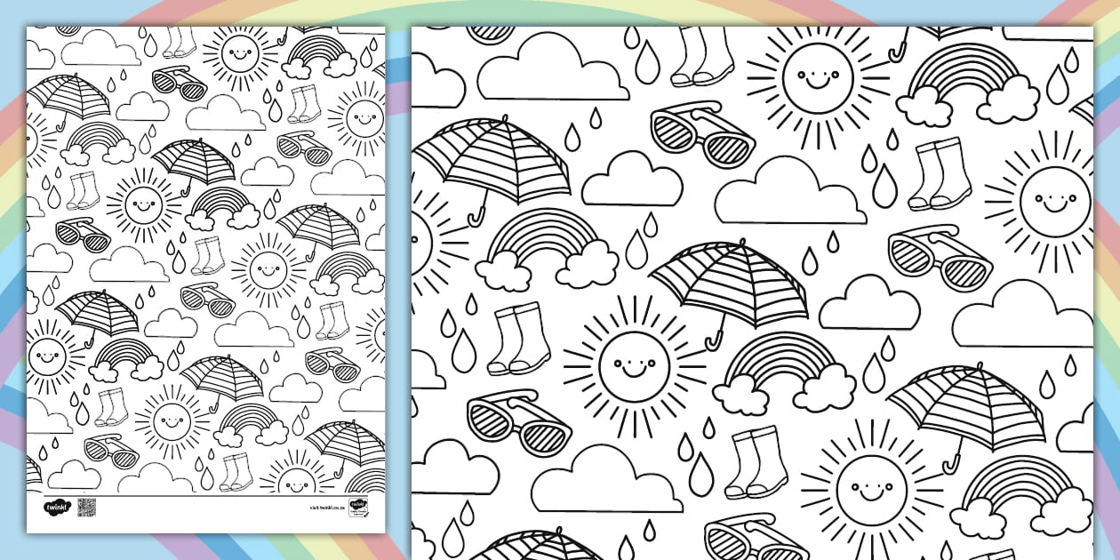 Weather Pattern Doodle Colouring Sheet (teacher made)