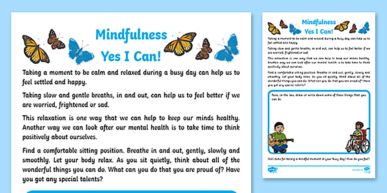 FREE! - Mindfulness Yes I Can! (teacher made) - Twinkl