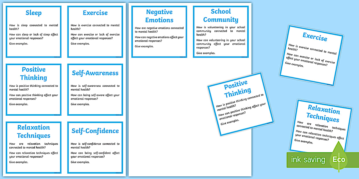 Emotional Responses Mental Health Topic Cards
