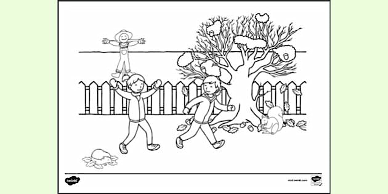 Autumn Colouring Page | Colouring Sheets | Twinkl - Twinkl