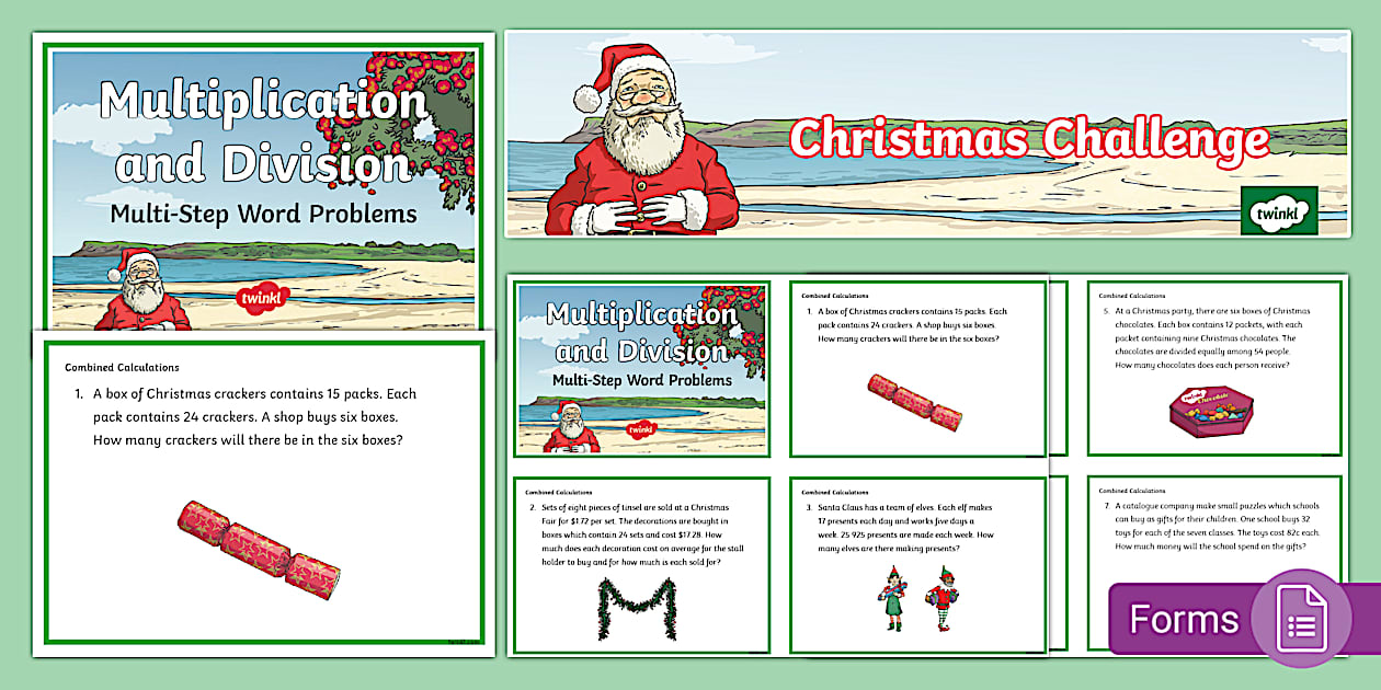 Multiplication and Division Word Problems Challenge Cards