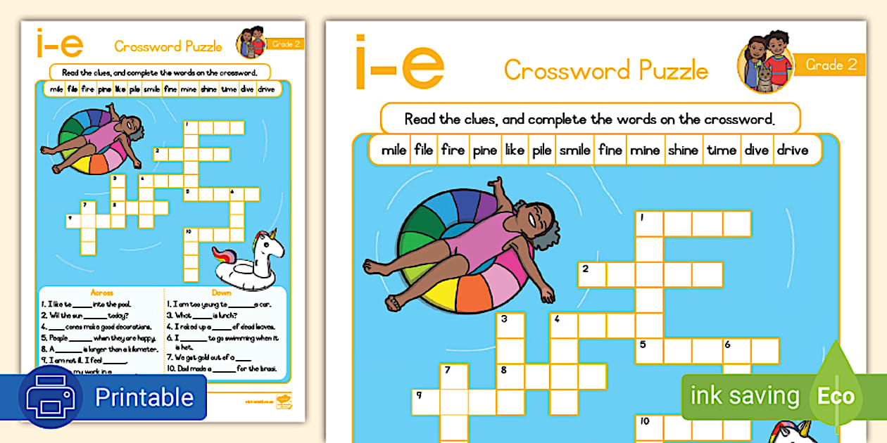 Grade 2 Phonics Crossword i-e (teacher made) - Twinkl