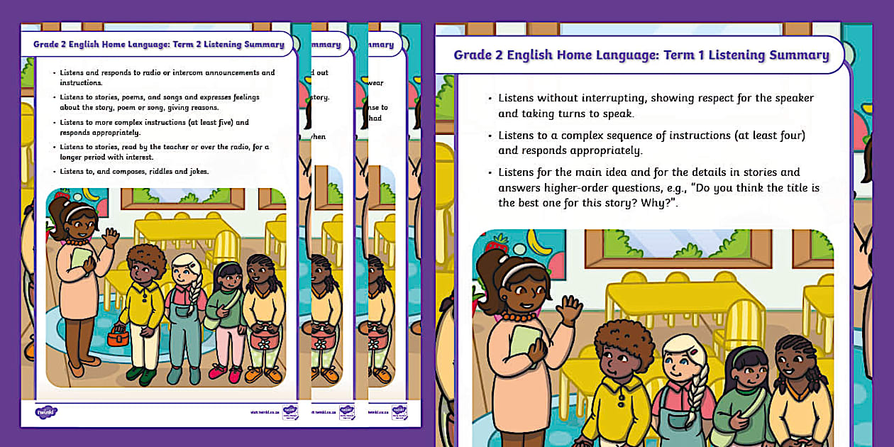 Grade 2 English Home Language Termly Listening Summary