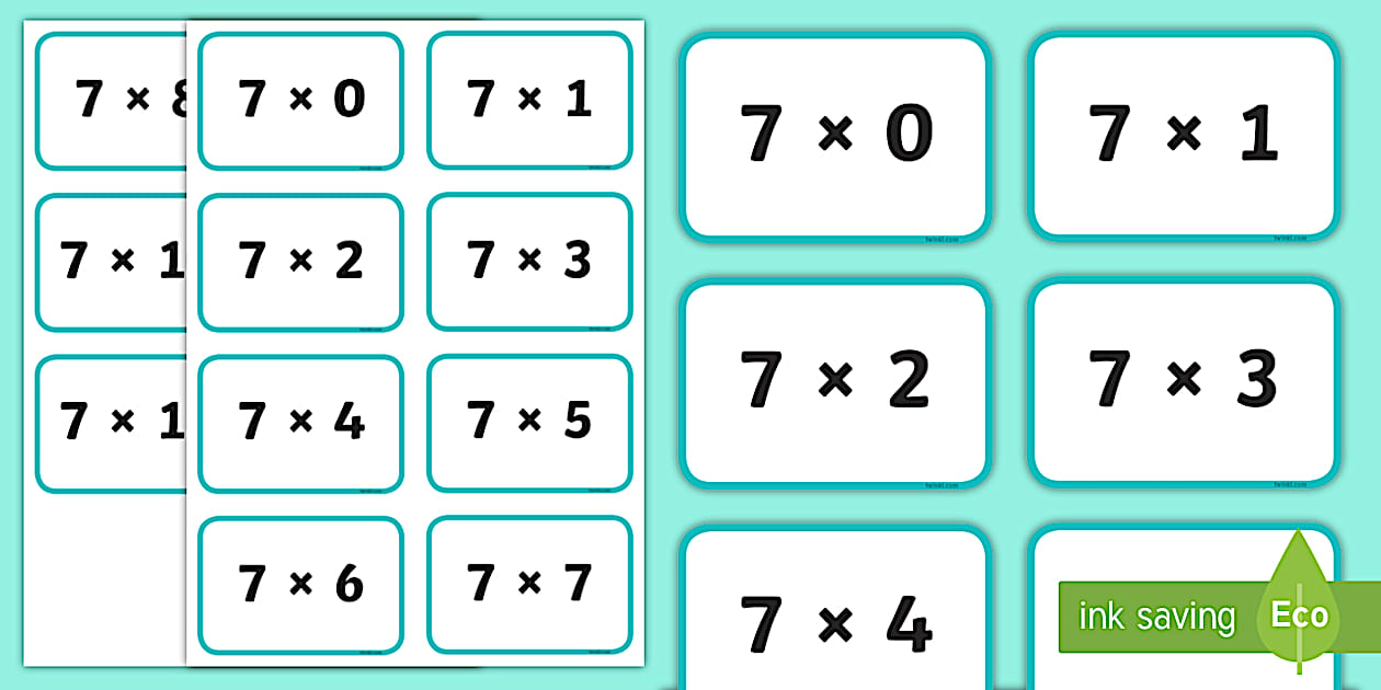 Seven Times Tables Flashcards (teacher made) - Twinkl