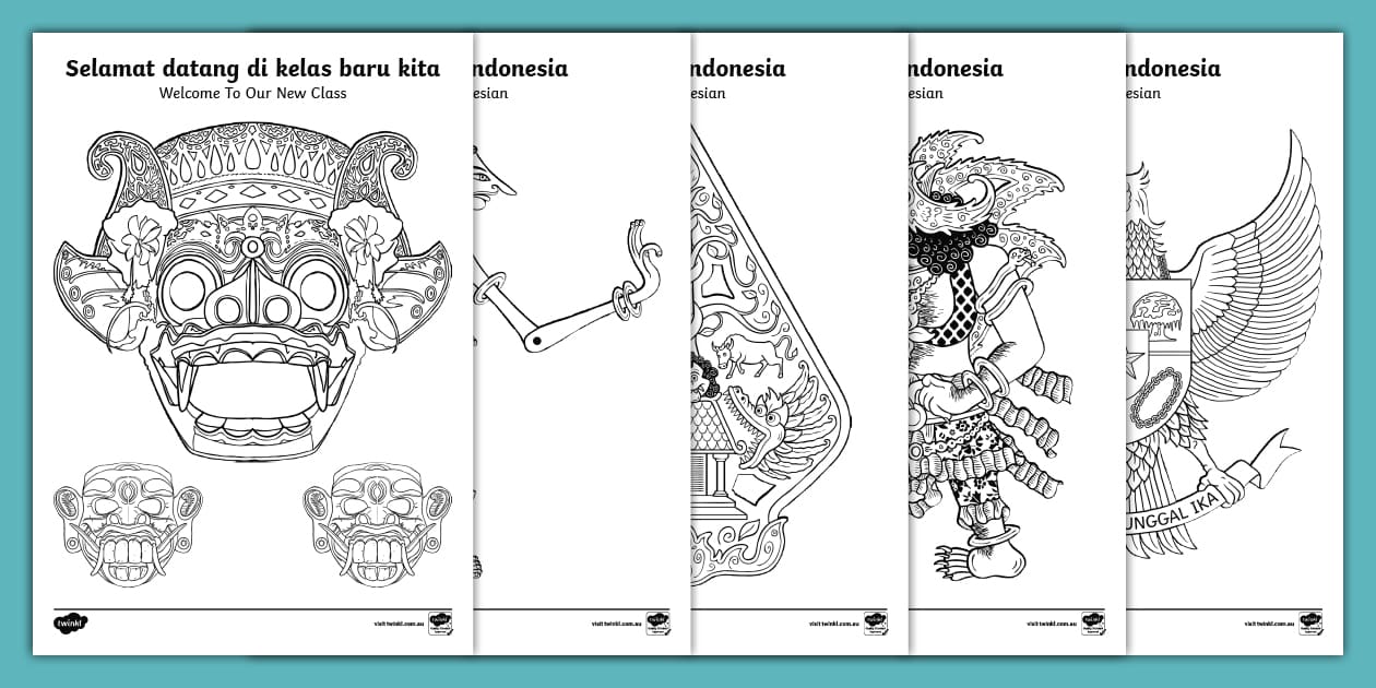 Back to School Colouring 3-6 Indonesian (teacher made)