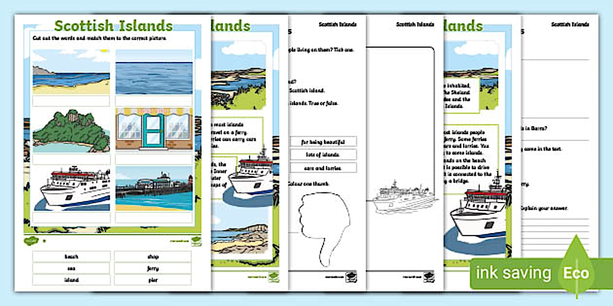 Scottish Islands List Reading Comprehension (teacher made)