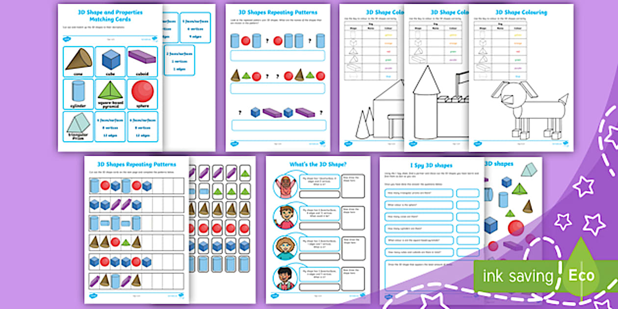 👉 3D Shapes Fun Activity Booklet - Parents - Maths