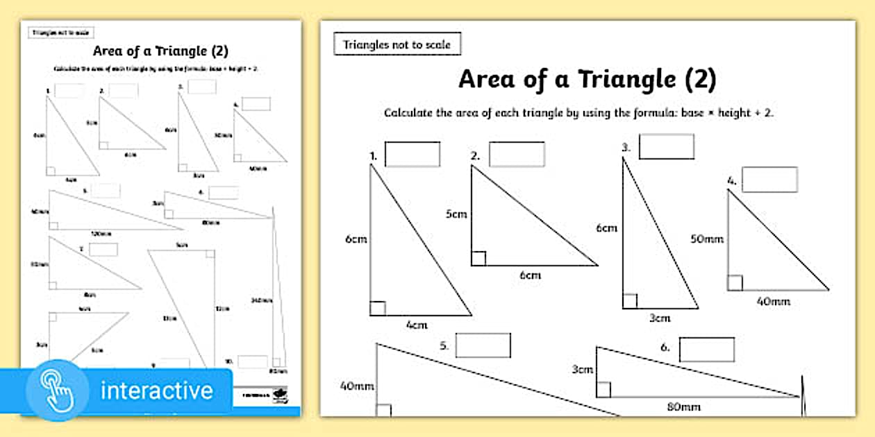 👉 Y6 White Rose Supporting: Area of a Triangle Worksheet PDF