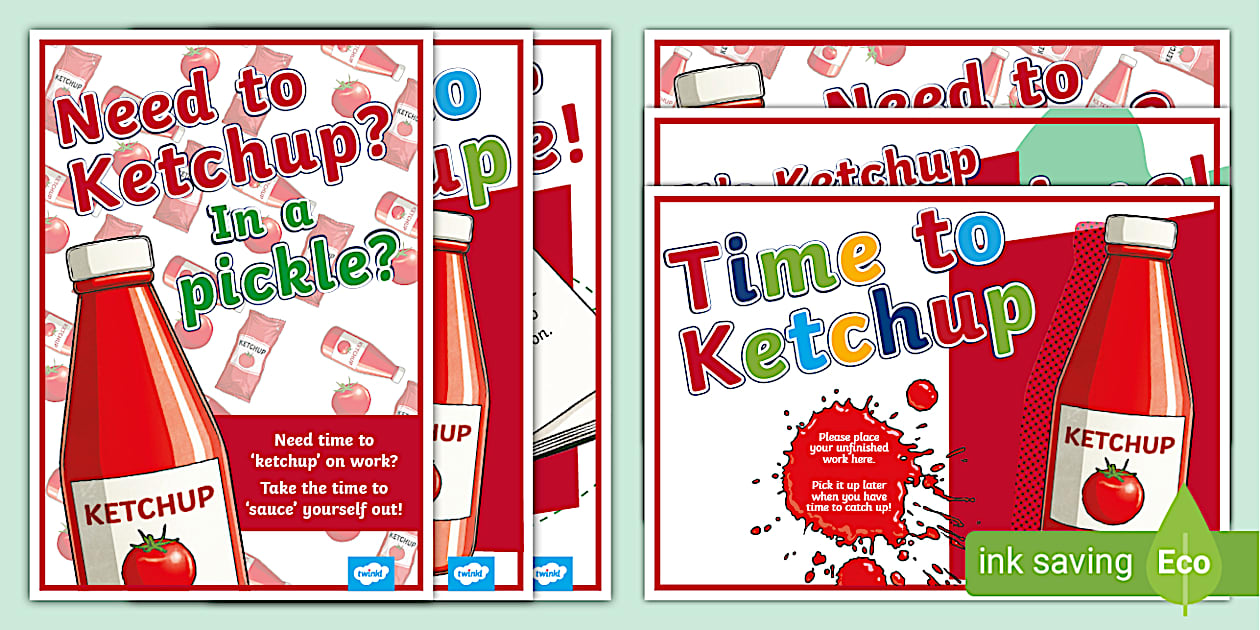 Ketchup On Work Folder Covers (teacher made) - Twinkl