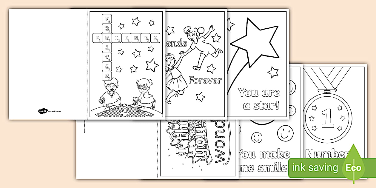 International Day of Friendship Colouring Cards