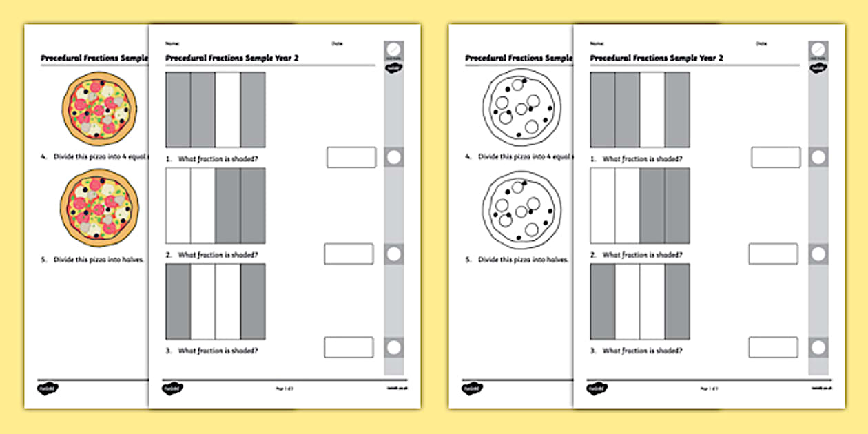 Procedural Fractions Sample Year 2 (teacher made) - Twinkl