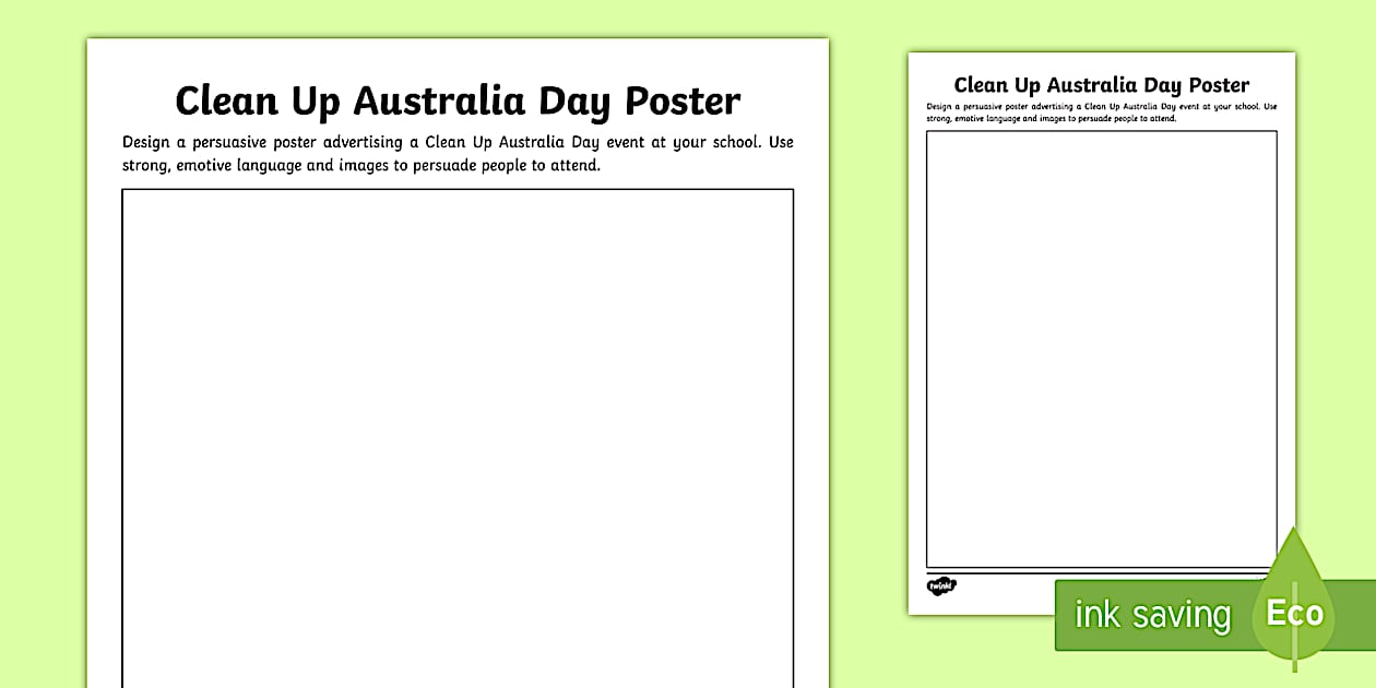 Clean Up Australia Day Poster Activity | Persuasive Writing