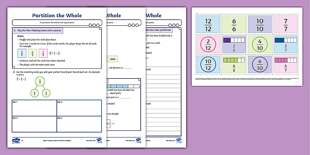 👉 Partition the Whole Differentiated Maths Worksheets