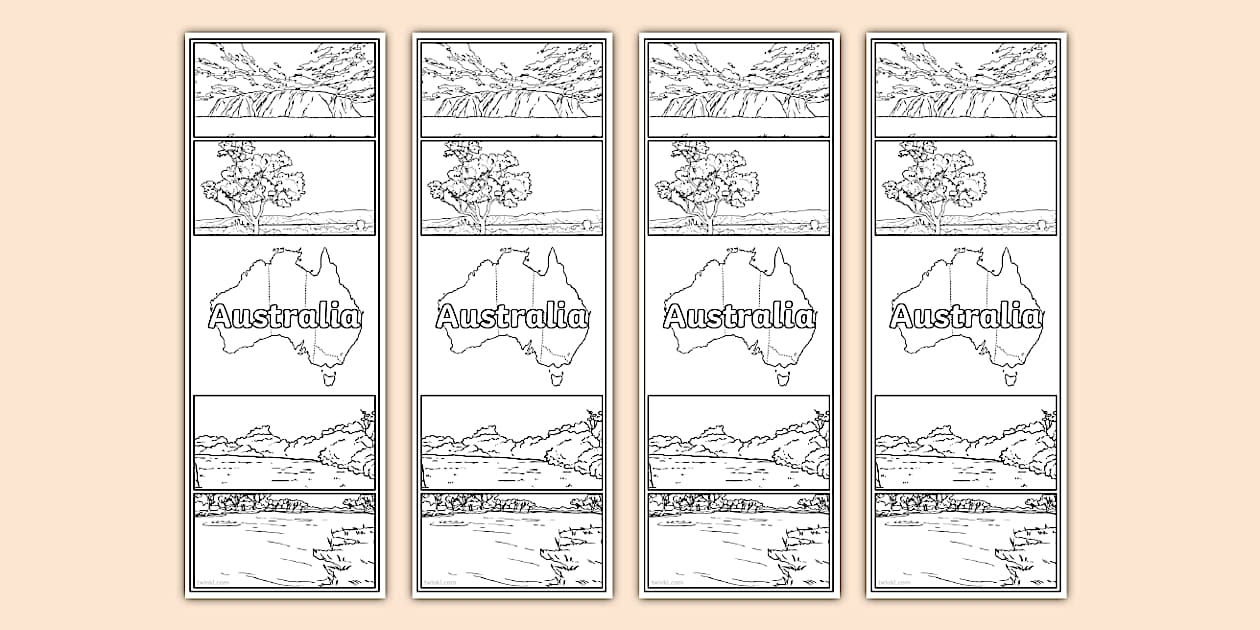 Australia Colouring Bookmarks (teacher made) - Twinkl