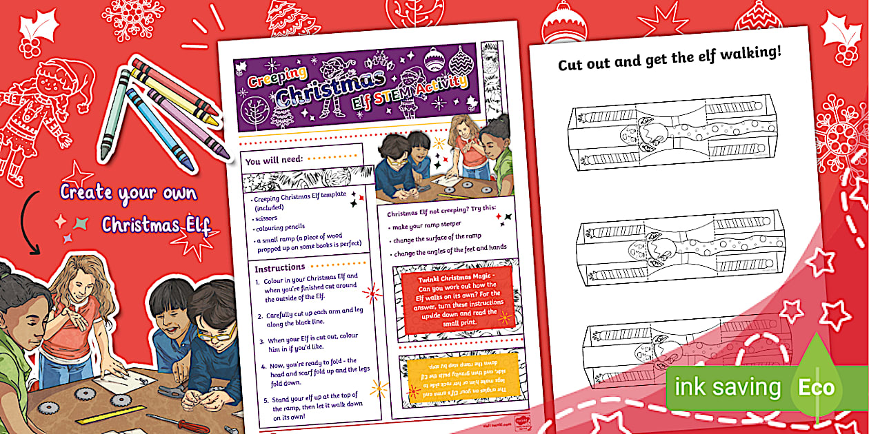 Creeping Christmas Elf STEM Activity (Ages 7 - 11) - Twinkl